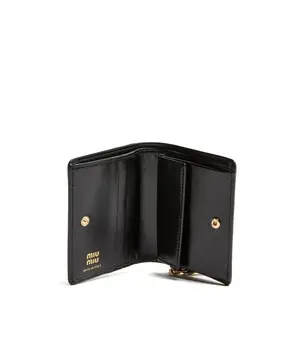 Miu Miu Leather Coin Purse With Padlock Details