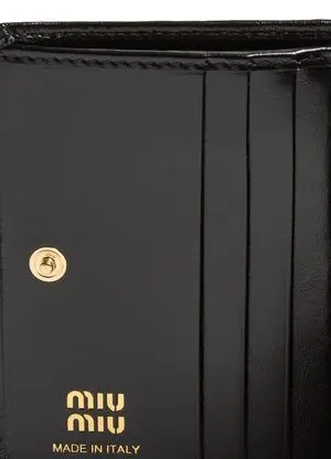Miu Miu Leather Coin Purse With Padlock Details