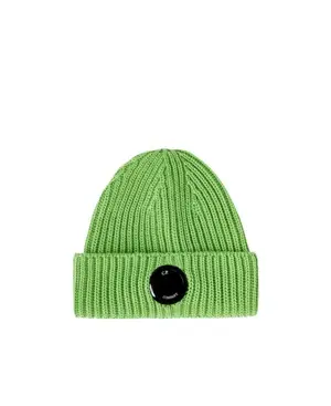 C.P. COMPANY Coarse Rib Wool Cap - Green