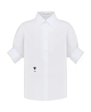 DIOR Dior Cotton Poplin Blouse With Puff Sleeves And Bee Embroidery