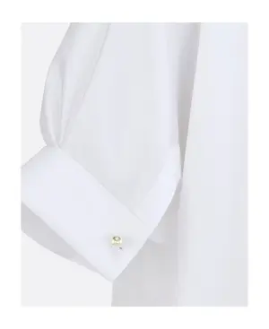 Dior Cotton Poplin Blouse With Puff Sleeves And Bee Embroidery