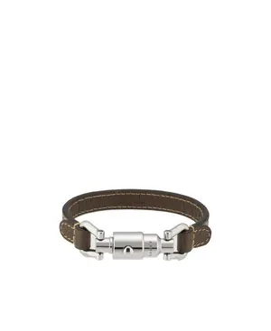 Gucci Gg Supreme Canvas And Leather Push-in Lock Bracelet - Green