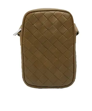 Bottega Veneta Zippered Leather Shoulder Bag - Brown