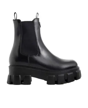 Prada Round-head Short Boots - Black