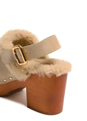 Chloé Jeannette Wooden-soled High-heeled Sandals