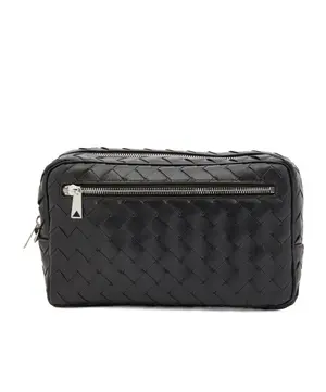 Bottega Veneta Intreciato Paddle Clutch - Black