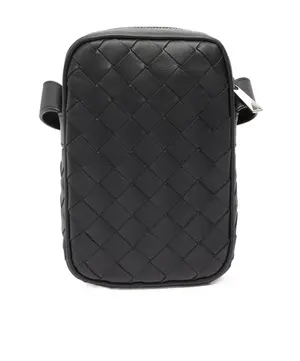 Bottega Veneta Zippered Mobile Phone Shoulder Bag - Black