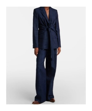 Gabriela Hearst Belted Denim Wide-leg Pants