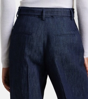 Gabriela Hearst Belted Denim Wide-leg Pants