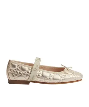 Dior Quilted Ballerina Flats - Gold