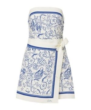 Simkhai Darbie Printed Linen-blend Minidress - White