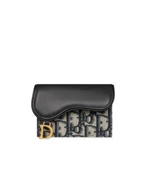 Dior Saddle Bloom Card Holder - Blue
