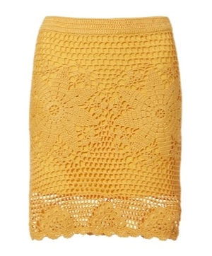 Simkhai Agnes Floral Crochet Cotton Miniskirt - Yellow