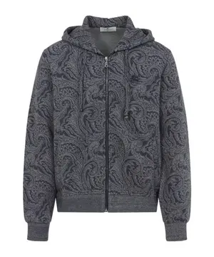 Etro Paisley Printed Zipped Hoodie