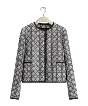 Dior Macrocannage Cropped Jacket - Gray