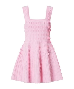 Simkhai Vanna Knitted Scalloped Minidress - Pink