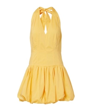Simkhai Brooke Halterneck Gathered Mini Dress - Yellow