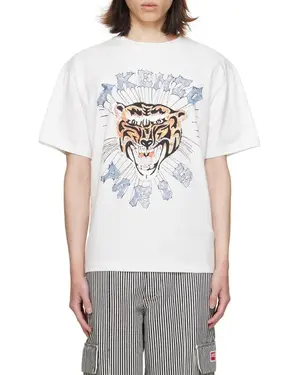 Kenzo Logo Tiger Printed Crewneck T-shirt