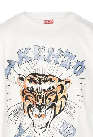 Kenzo Logo Tiger Printed Crewneck T-shirt