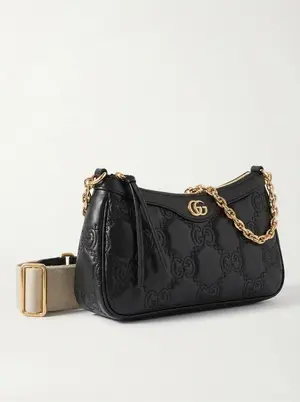 Gucci Gg Matelassé Shoulder Bag - Black