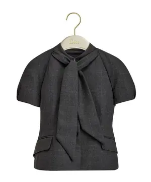 Dior Short-sleeved Tie-collar Jacket - Black