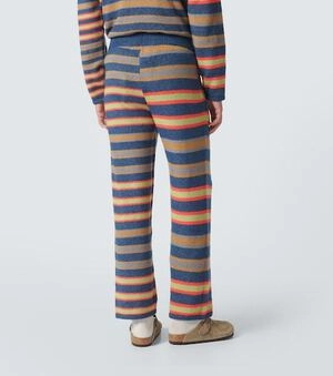 THE ELDER STATESMAN Leo Striped Cashmere Cotton Pants