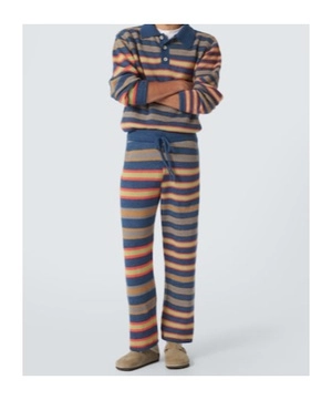 THE ELDER STATESMAN Leo Striped Cashmere Cotton Pants