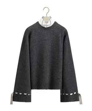Dior Sweater With Removable Satin Collar - Black