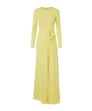 Roland Mouret Floral-applique Gown - Yellow