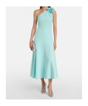 Roland Mouret One-shoulder Floral Appliqué Dress