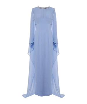 Roland Mouret Embellished Silk Chiffon Gown - Blue