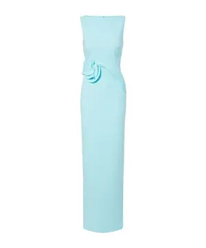 Roland Mouret Floral-applique Gown - Blue