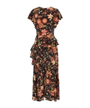Ulla Johnson Floral Print Long Dress - Brown