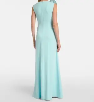 Roland Mouret Sleeveless Maxi Gown With Floral Appliqu