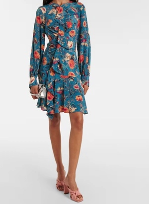 Ulla Johnson Salima Ruffled Floral Silk Minidress