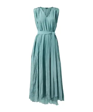 JOSEPH Pleated Belted Dress - Blue