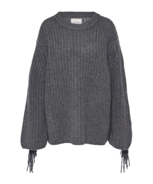 LISA YANG Hilma Fringed Cashmere Sweater - Grey