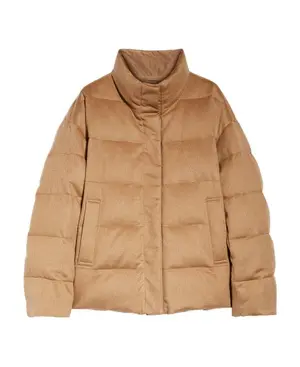 Max Mara High Neck Long-sleeved Coat - Camel