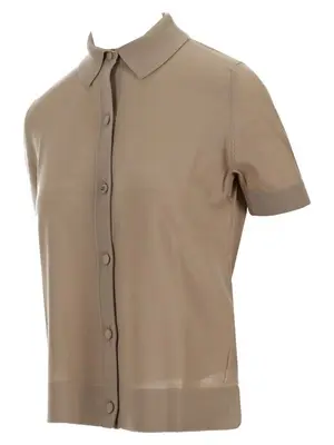 Max Mara Short Sleeve Button Cardigan - Sand