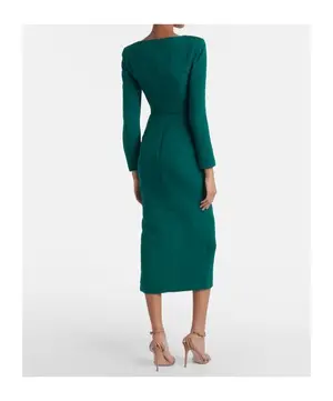Roland Mouret Belted Wool And Silk Midi Dress