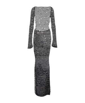AYA MUSE Sequined Open-back Maxi Dress - Black