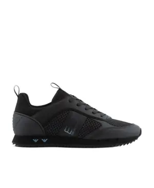 EA7 Logo-print Panelled-design Sneakers - Black