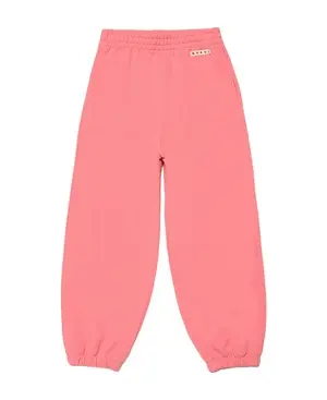 Marni Fleece Trousers With Logo - Pink
