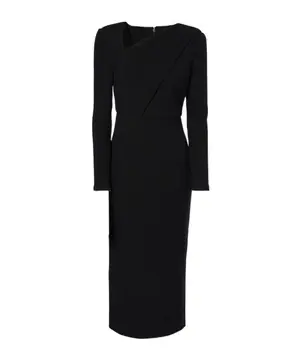 Roland Mouret Wool Crêpe Midi Dress - Black