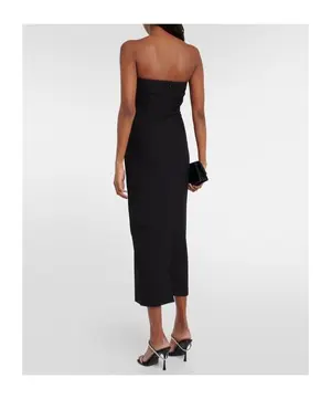 Roland Mouret Strapless Crepe Midi Dress