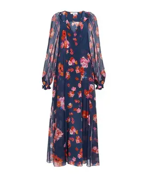 Dorothee Schumacher Floral Freedom Long-sleeved Dress - Blue