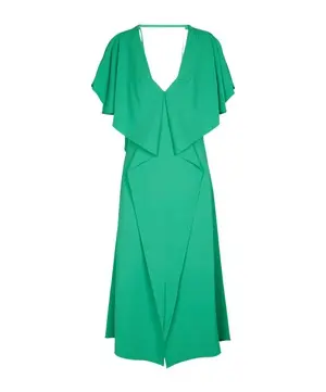 Roland Mouret V-neck Ruffle Dress - Green