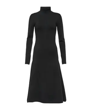JOSEPH High Collar, Long Sleeves, Midi Length - Black