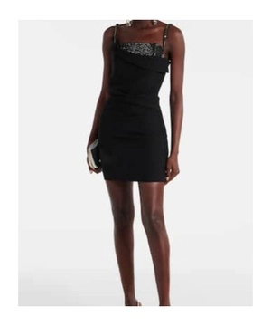 Roland Mouret Crystal-embellished Crêpe Mini Dress