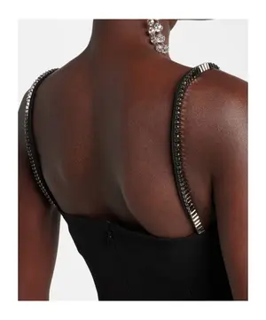 Roland Mouret Crystal-embellished Crêpe Mini Dress